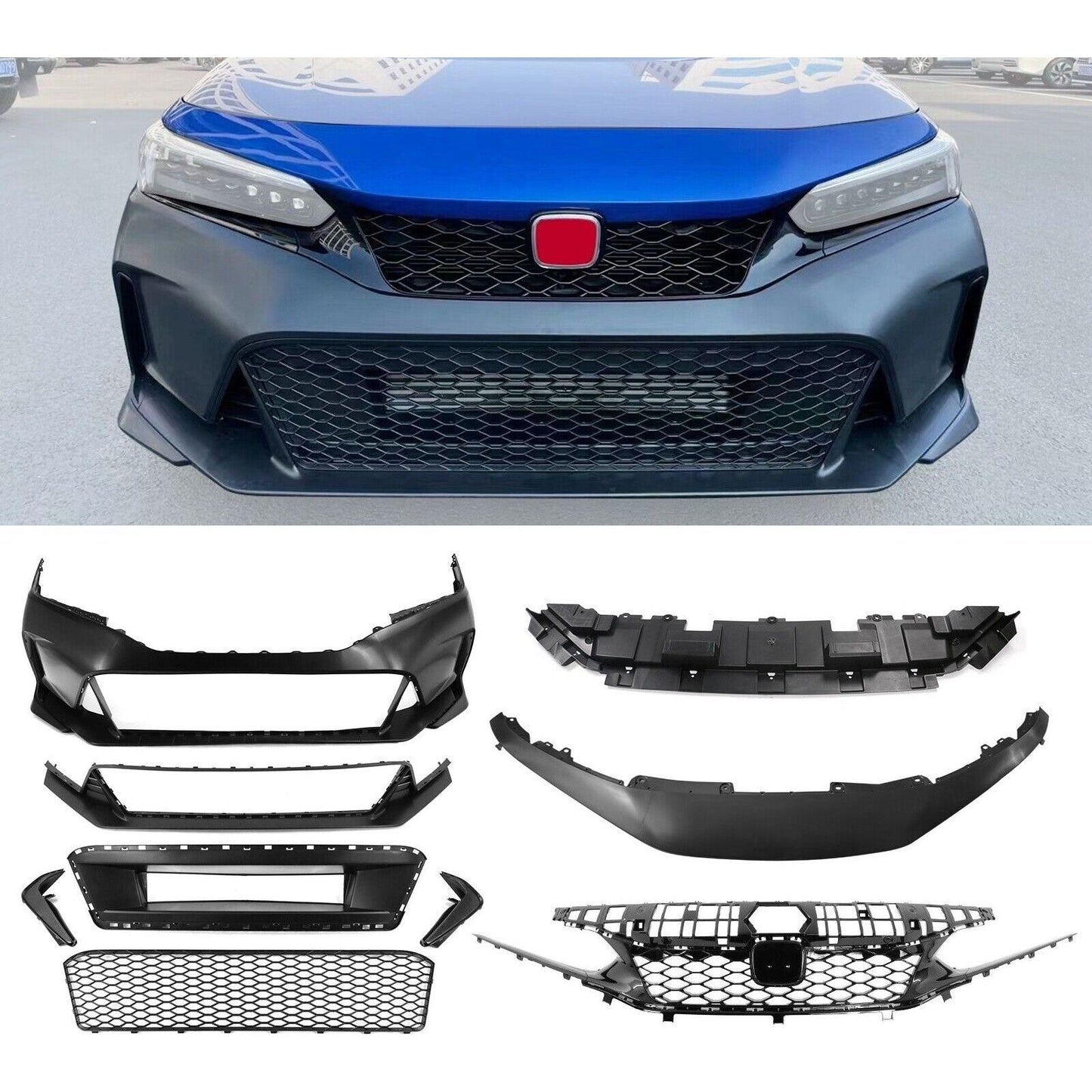 2022-2023 Honda Civic Sedan - Type R Style Front Bumper Cover Upper Gr ...