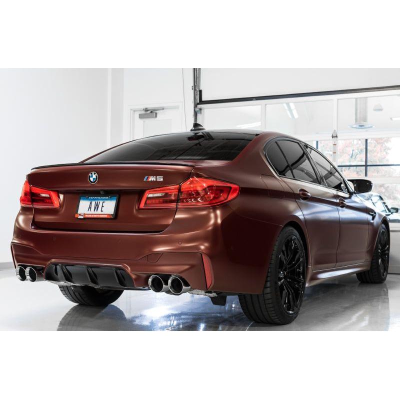 AWE Tuning 18-19 BMW F90 M5 SwitchPatch Cat-Back Exhaust- Black Diamon ...